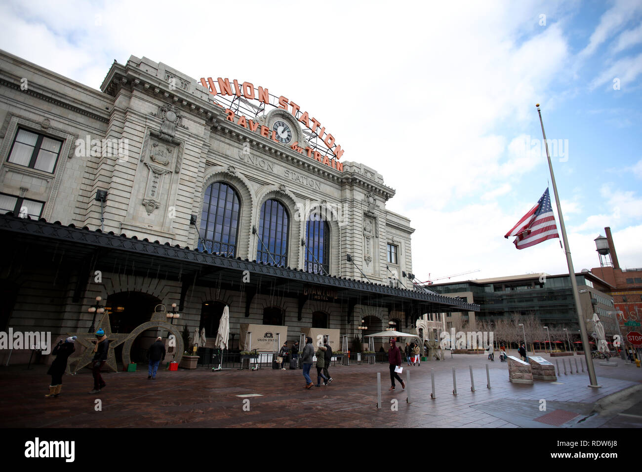 Denver, Colorado - November 11, 2018: Union Station facade in Denver ...