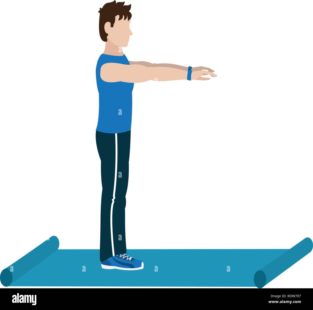 Man Cartoon Stretching Design Stock Photos & Man Cartoon Stretching ...