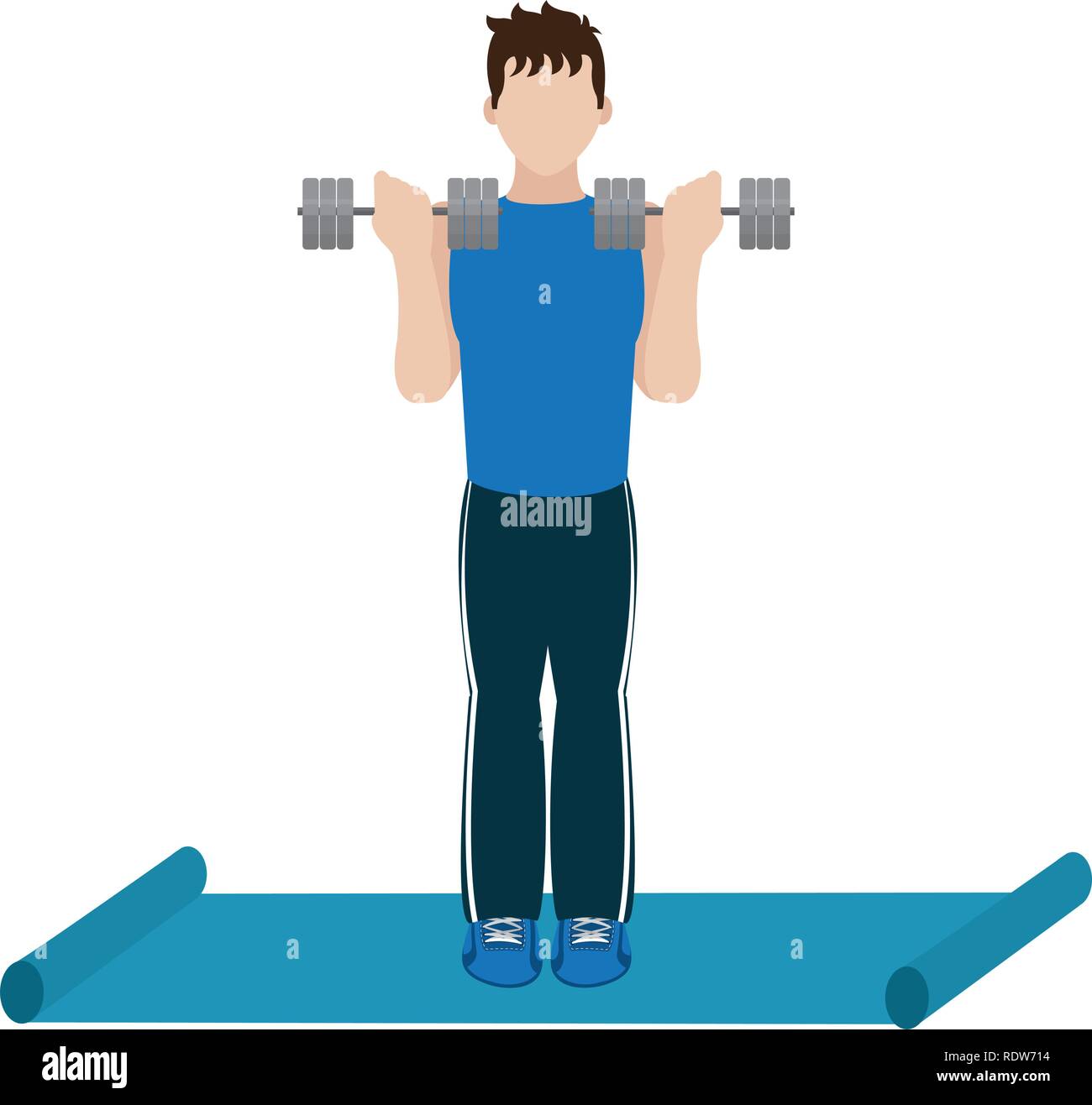 Dumbbell exercise mat Stock Vector Images - Alamy