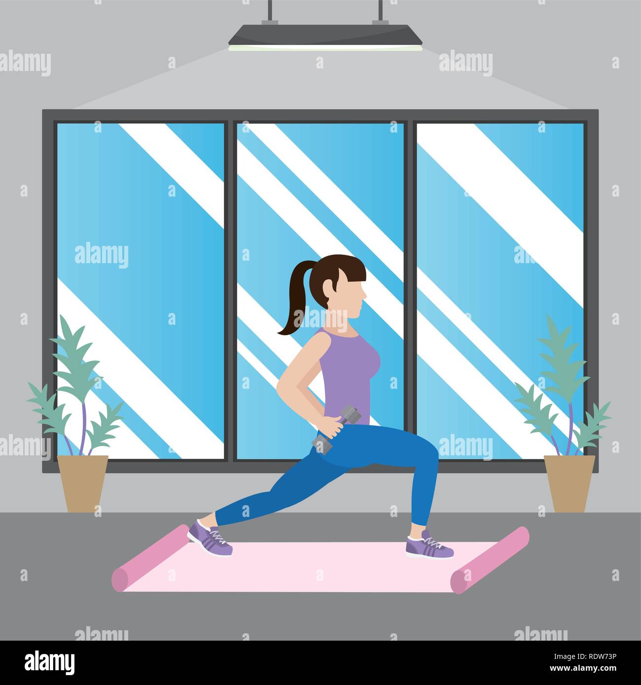 Attractive fit young woman stretching Stock Vector Images - Alamy