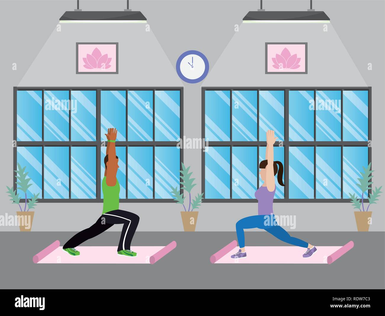 fit couple doing exercise Stock Vector Image & Art - Alamy