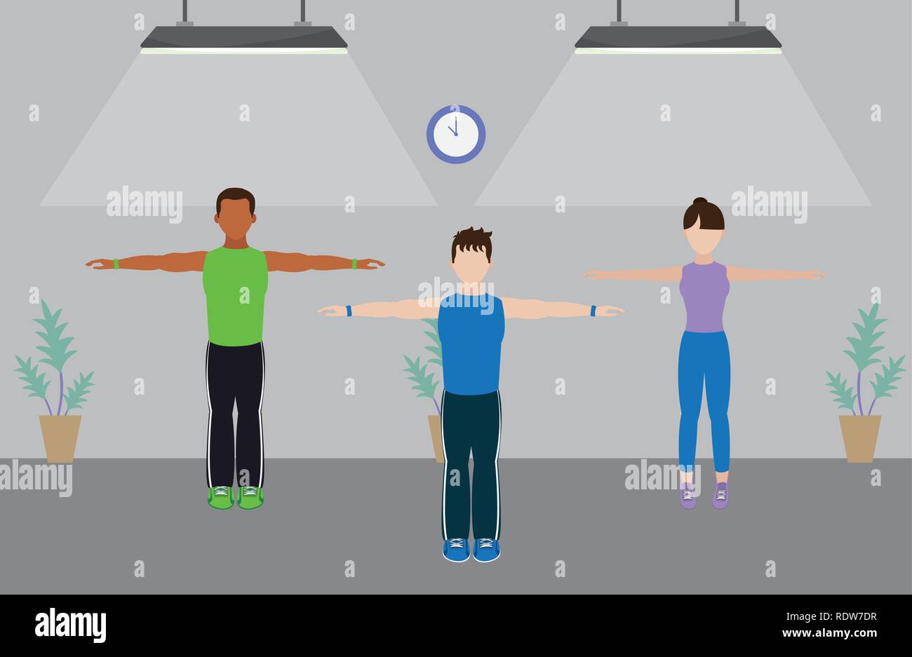 fit friends doing exercise Stock Vector Image & Art - Alamy