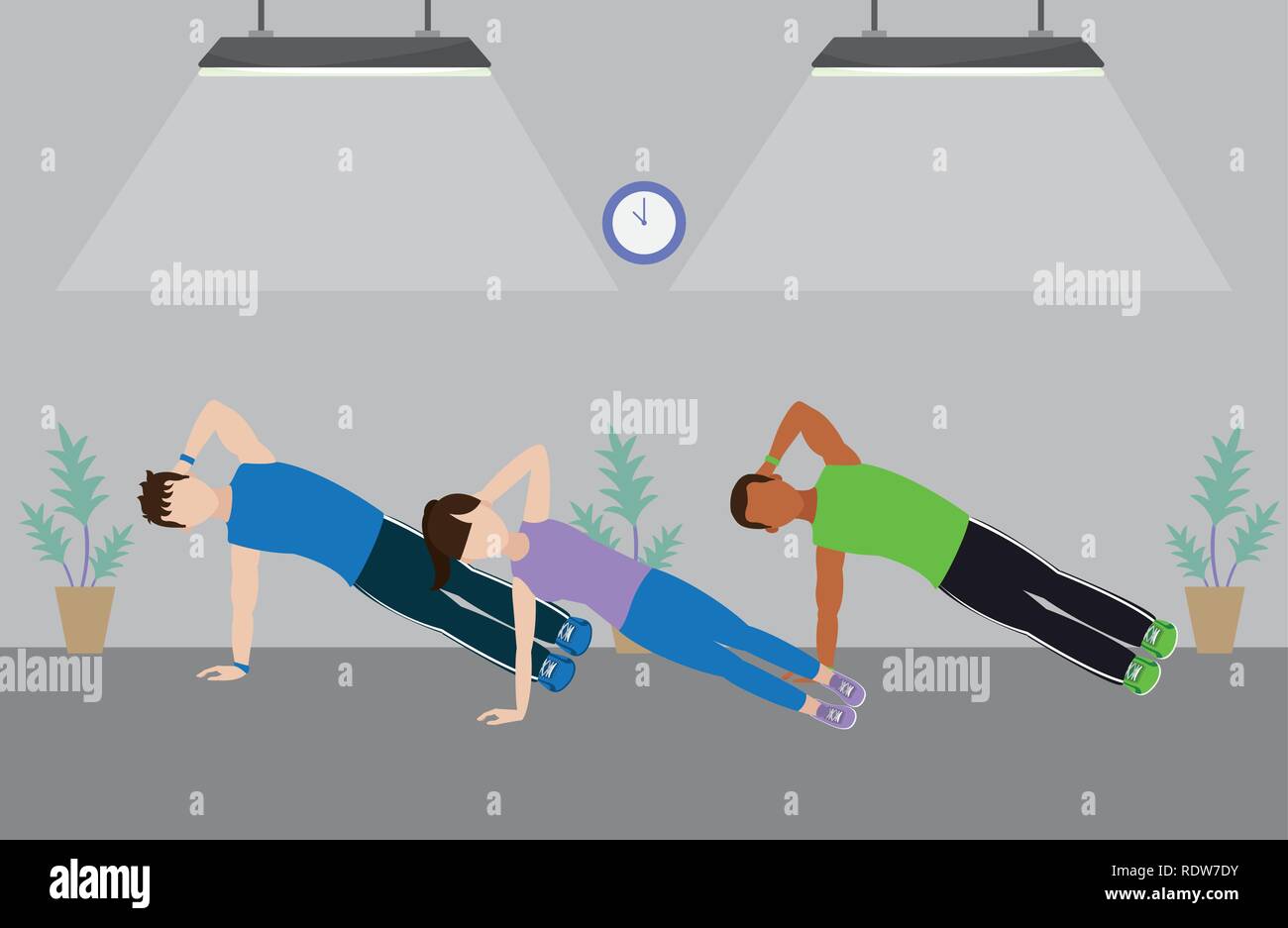 Friends stretching Stock Vector Images - Alamy