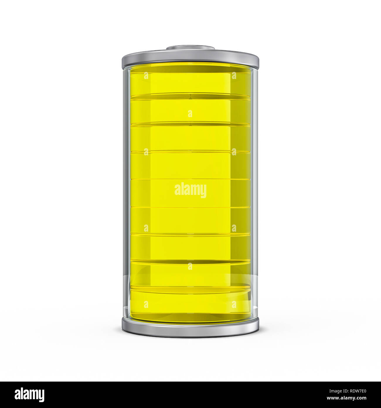 Battery icon with yellow charge indicator. 3D rendering Stock Photo - Alamy