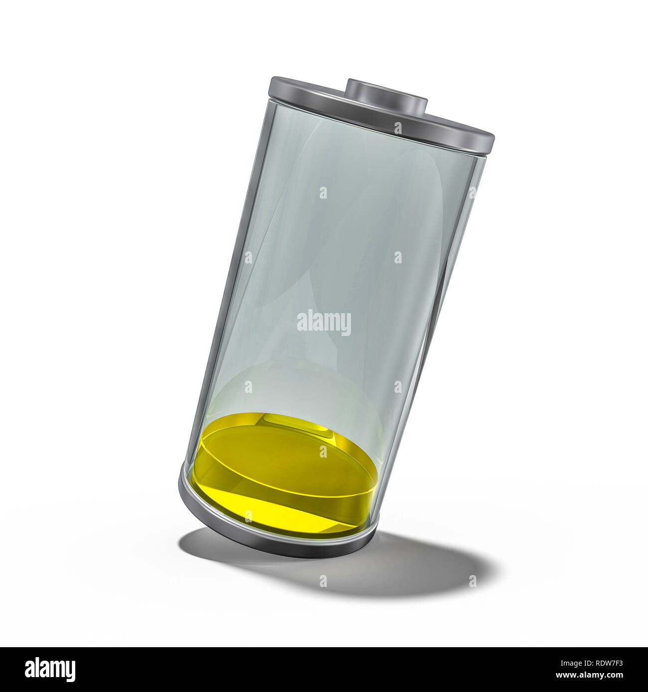 Battery icon with yellow charge indicator. 3D rendering Stock Photo - Alamy