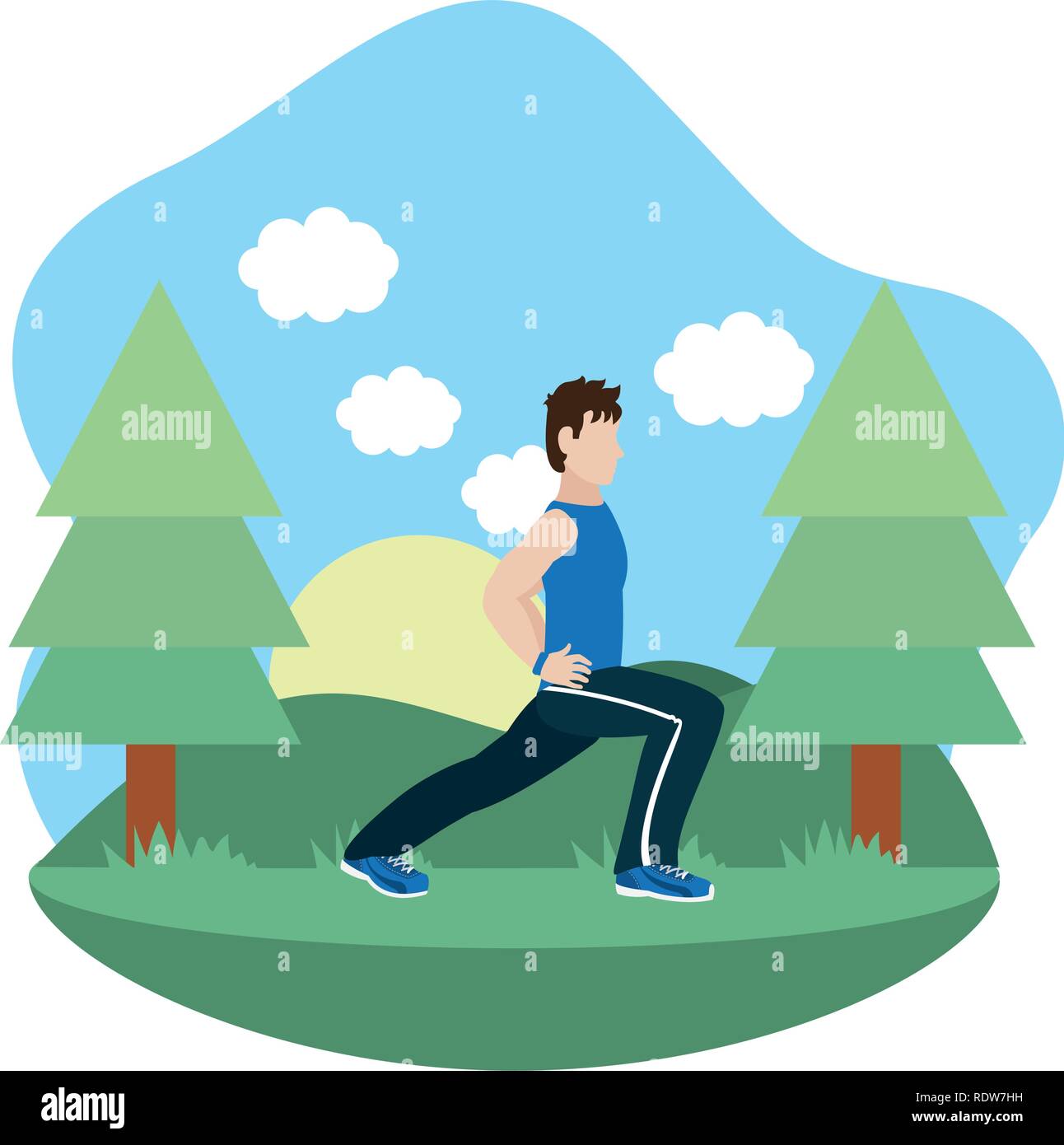 fit man doing exercise Stock Vector Image & Art - Alamy