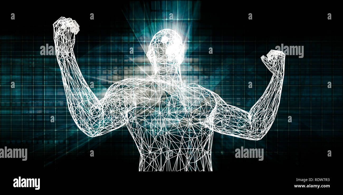 Successful Technology Idea with Man Celebrating Success Stock Photo - Alamy