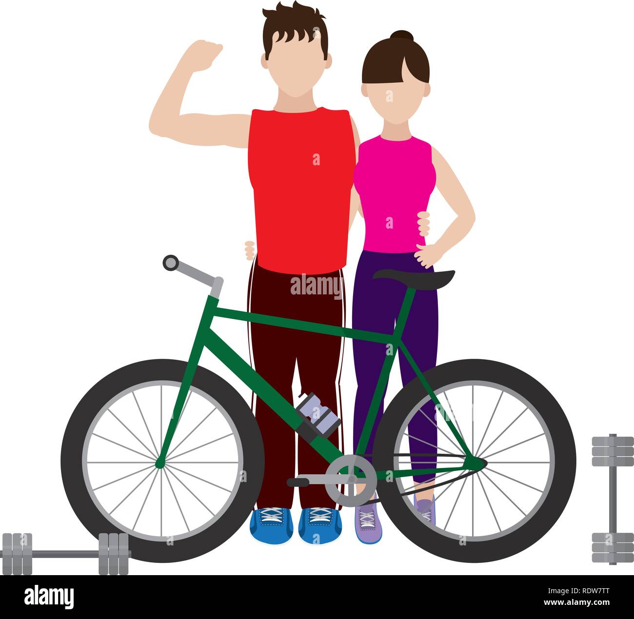 Muscular couple Stock Vector Images - Alamy