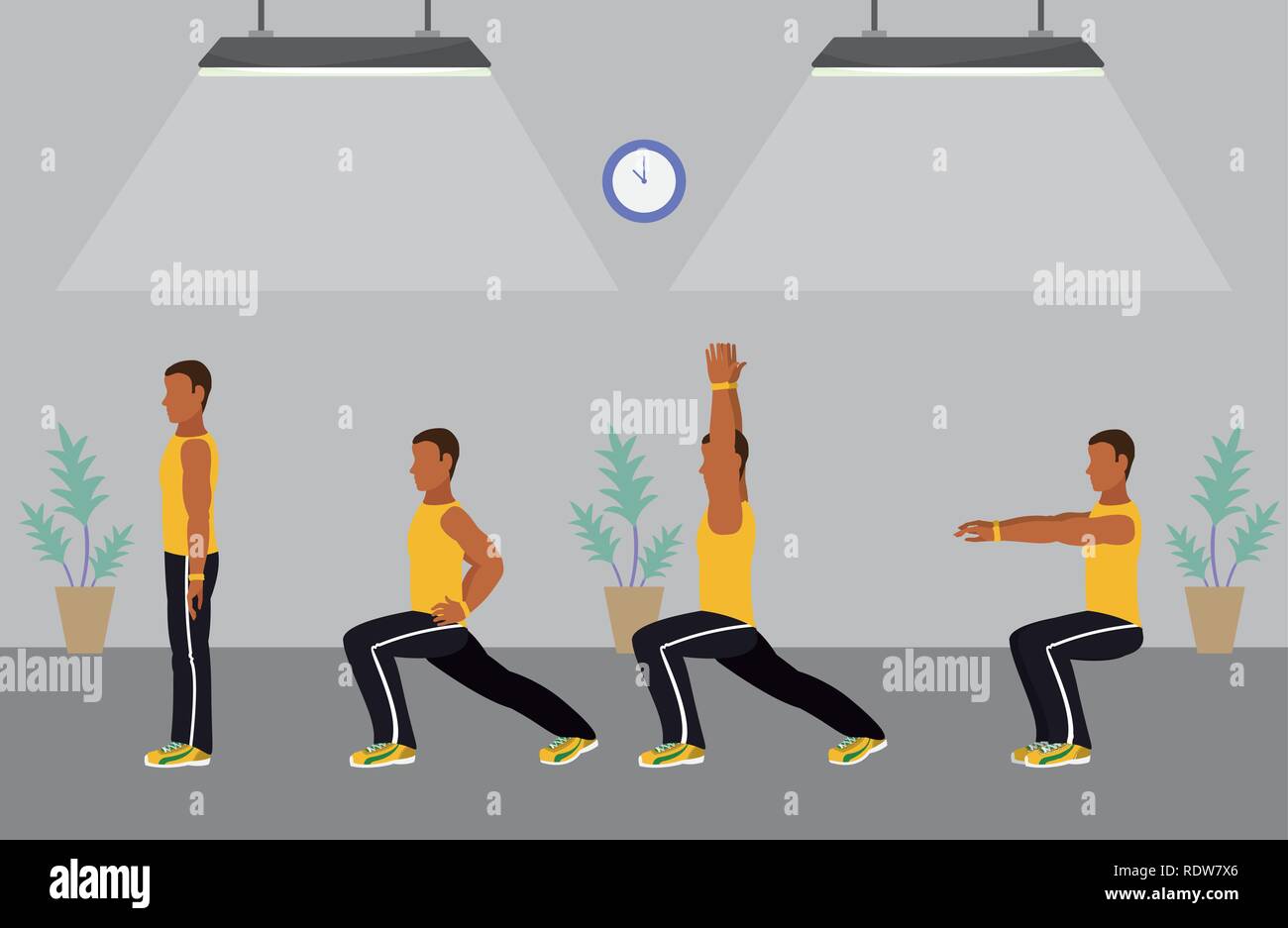 Slim men exercise Stock Vector Images - Alamy