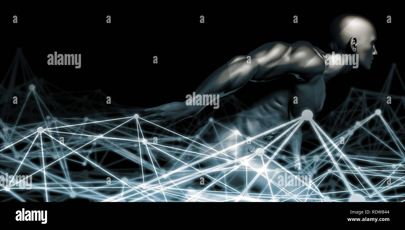 Science Background With Glowing Techno Lines Art Stock Photo - Alamy