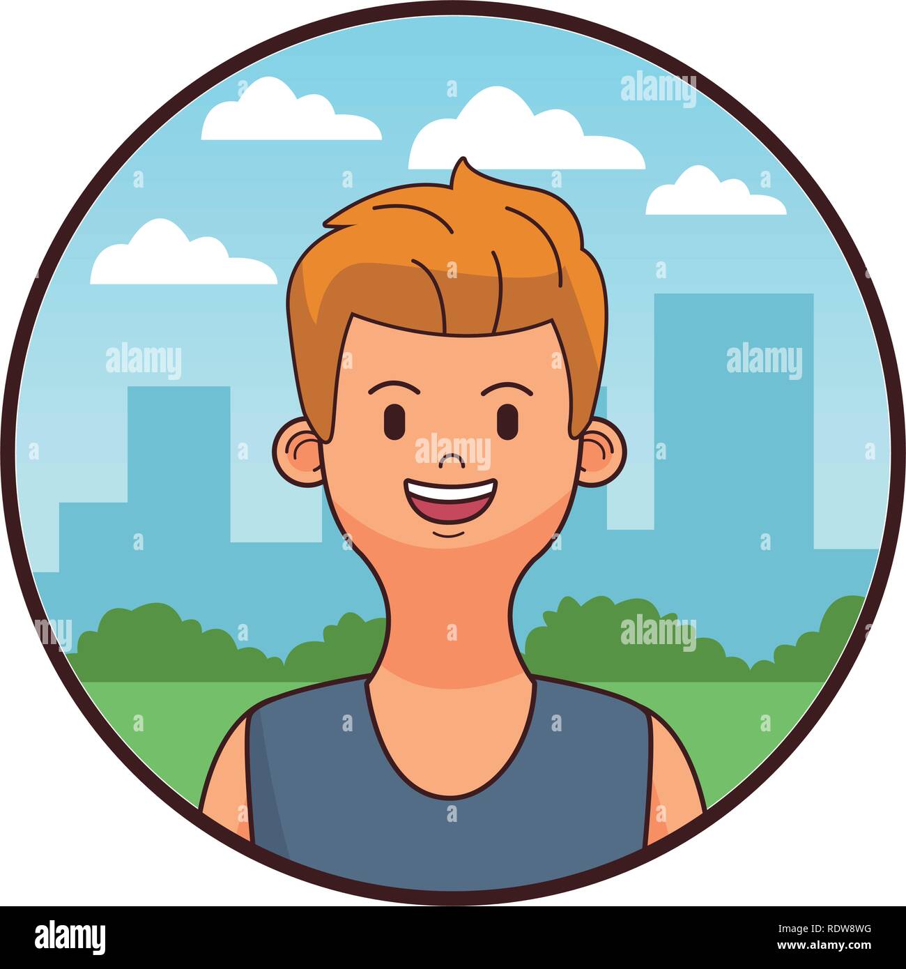 young man upperbody cartoon Stock Vector Image & Art - Alamy