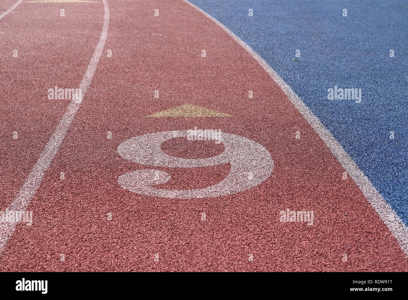 Track and Field Race Course Lane 9 Stock Photo - Alamy