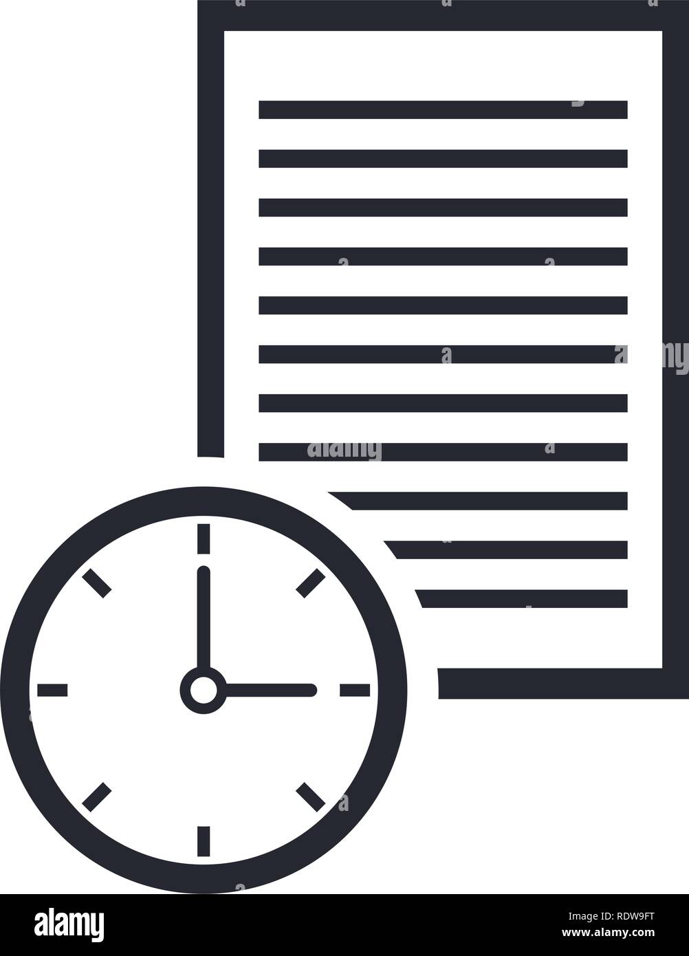 clock with paper sheet Stock Vector Image & Art - Alamy