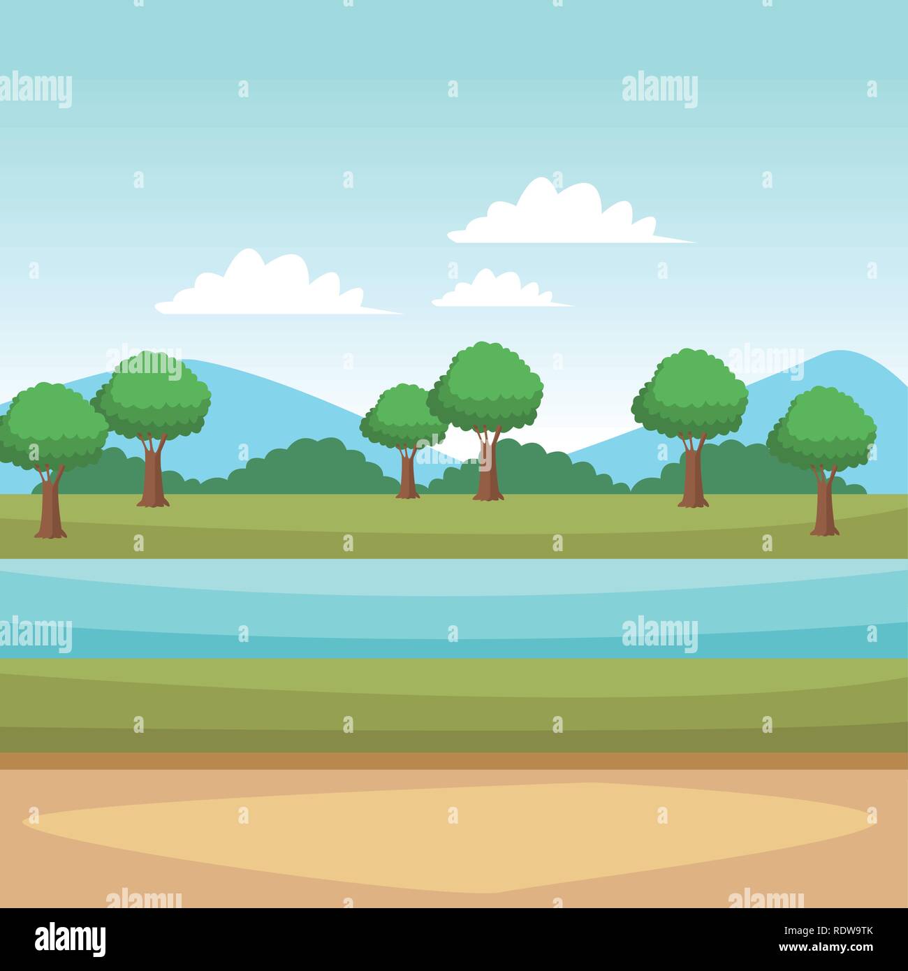 nature landscape cartoon Stock Vector Image & Art - Alamy