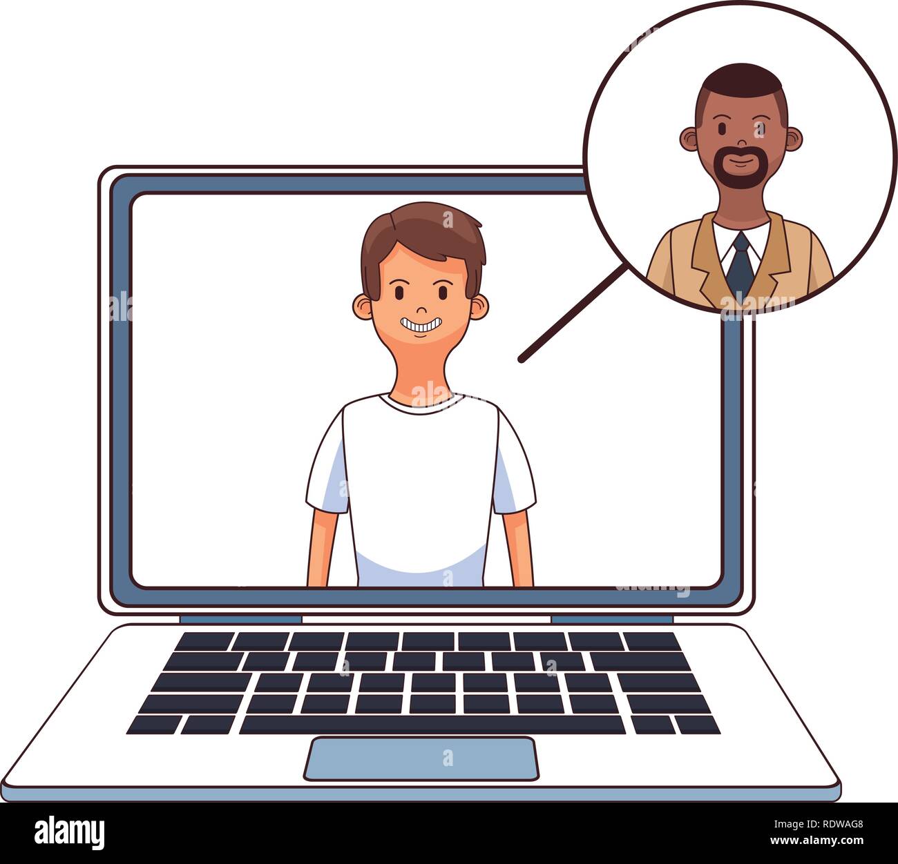 Young man laptop speech Stock Vector Images - Alamy