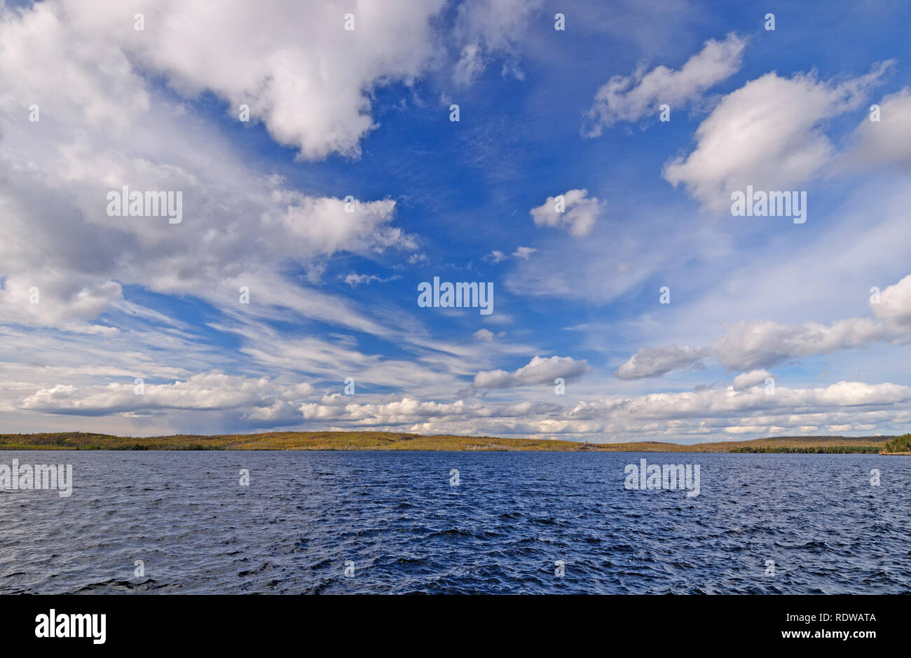 Fall Clouds over Gabamichigami Lake in the Boundary Waters Stock Photo ...