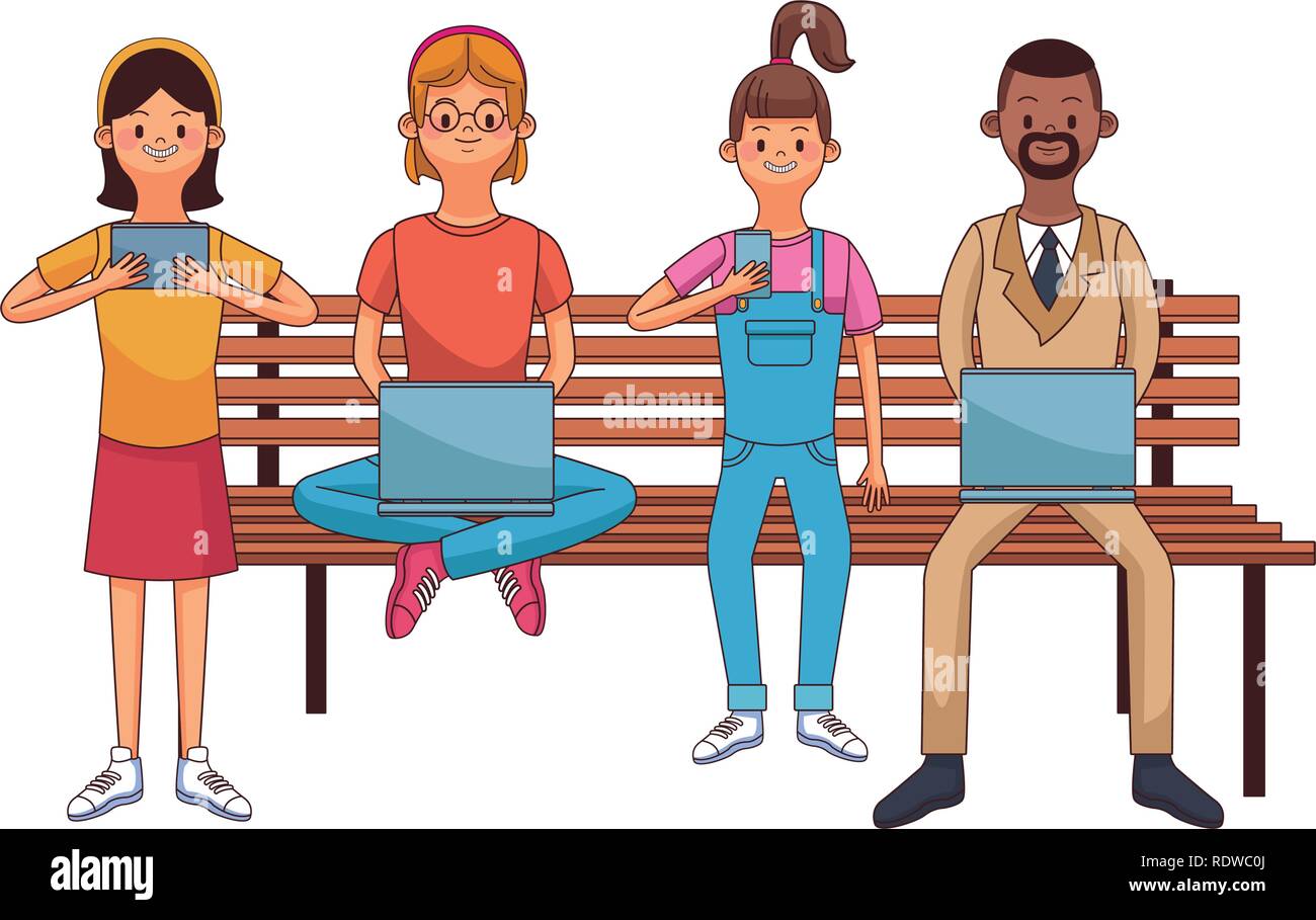 Friends park bench Cut Out Stock Images & Pictures - Alamy