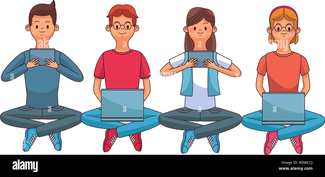 group of friends cartoon Stock Vector Image & Art - Alamy