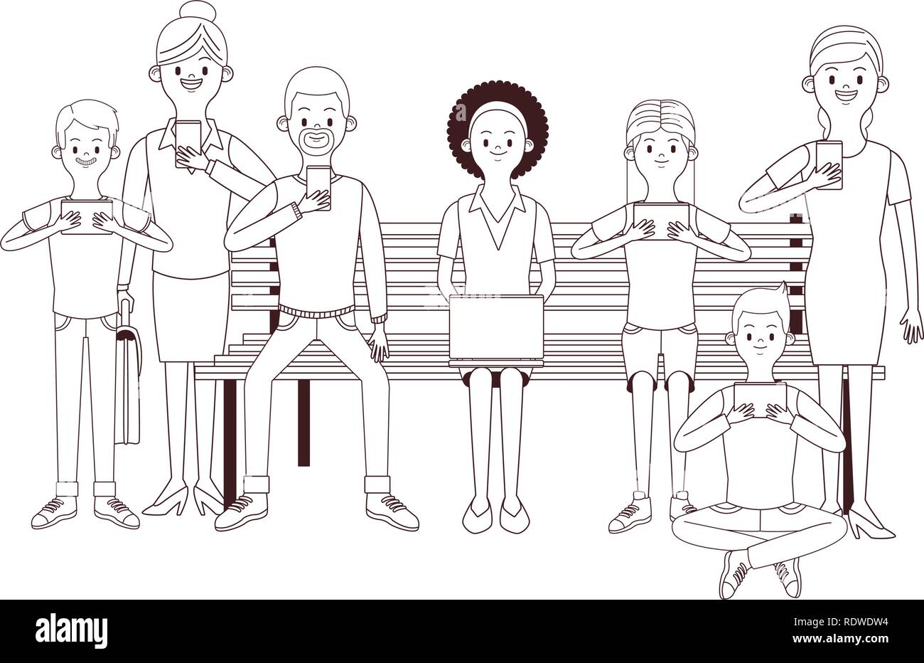 group of friends cartoon Stock Vector Image & Art - Alamy