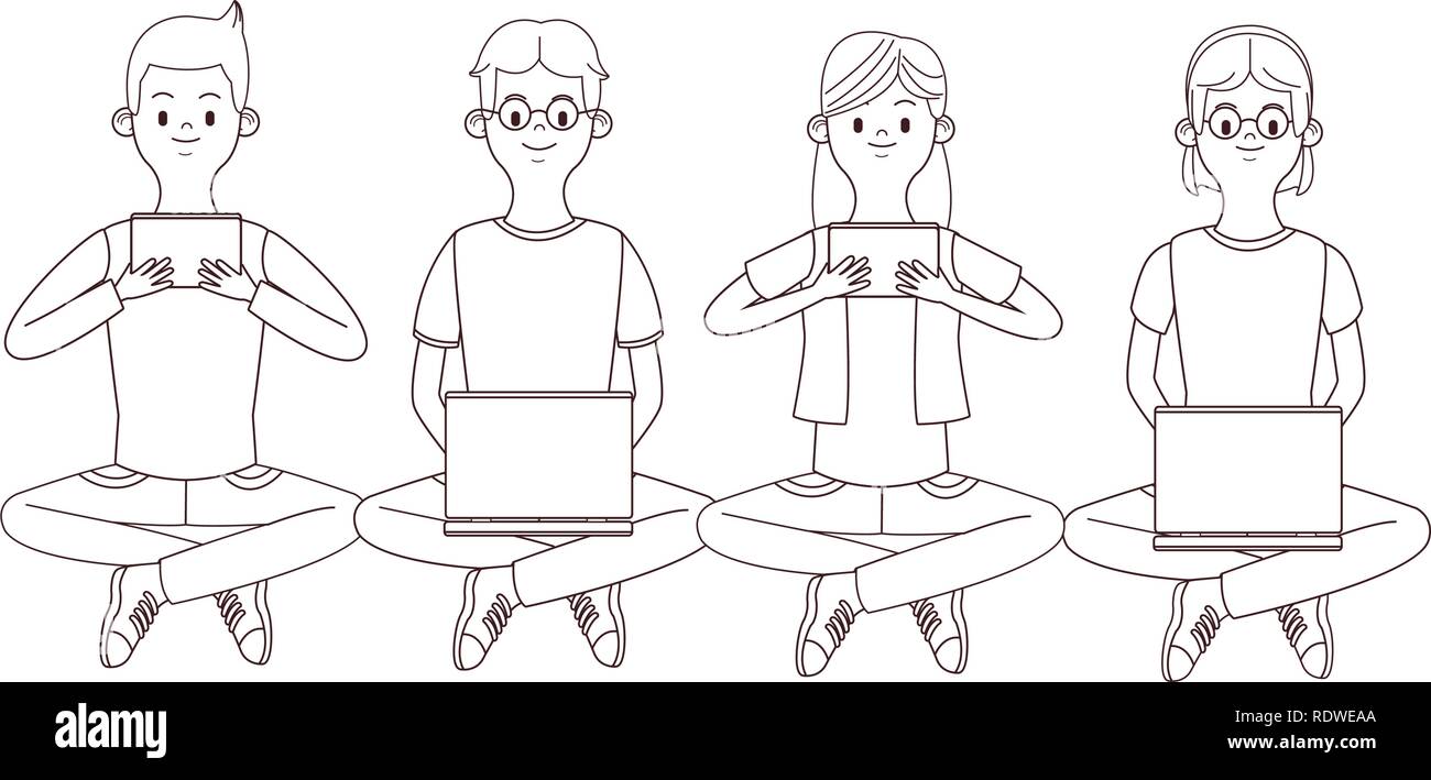 group of friends cartoon Stock Vector Image & Art - Alamy