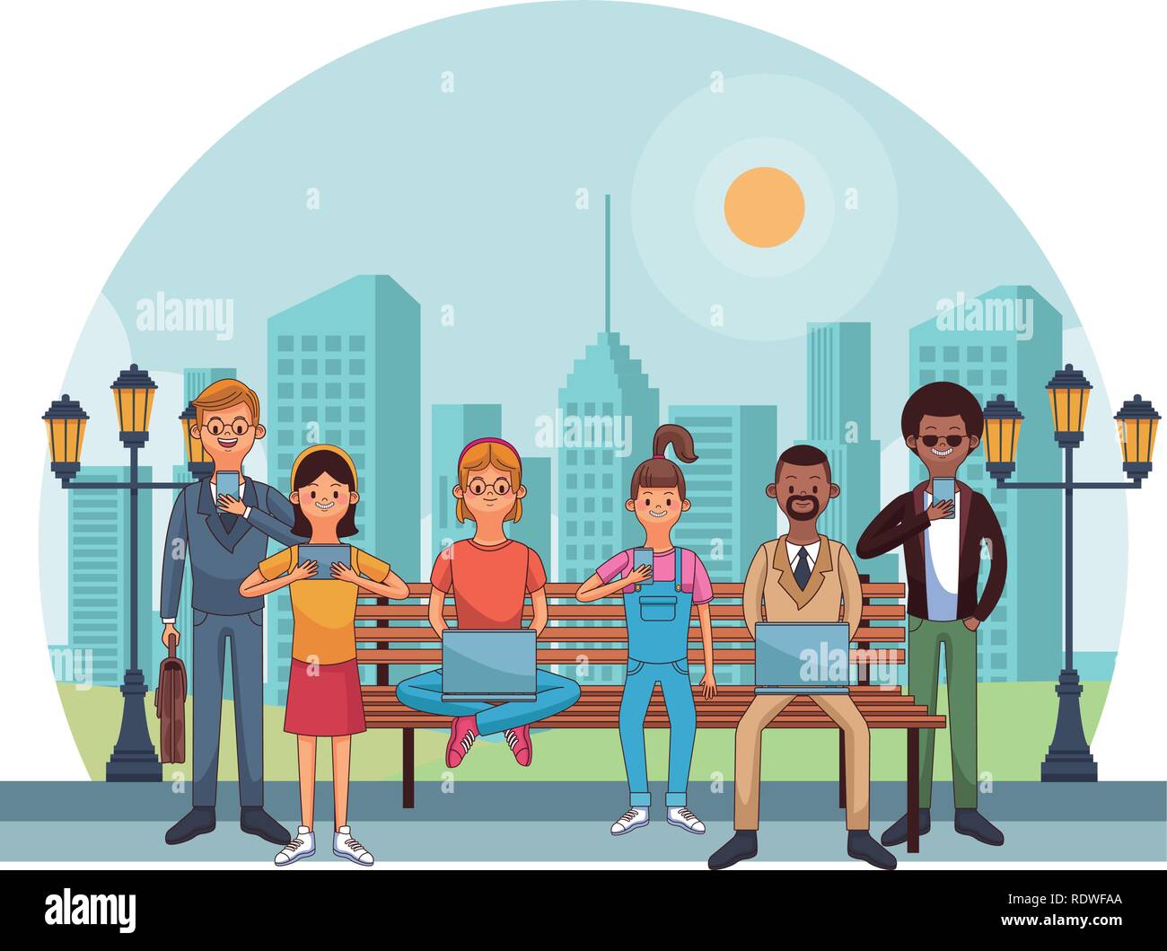 group of friends cartoon Stock Vector Image & Art - Alamy