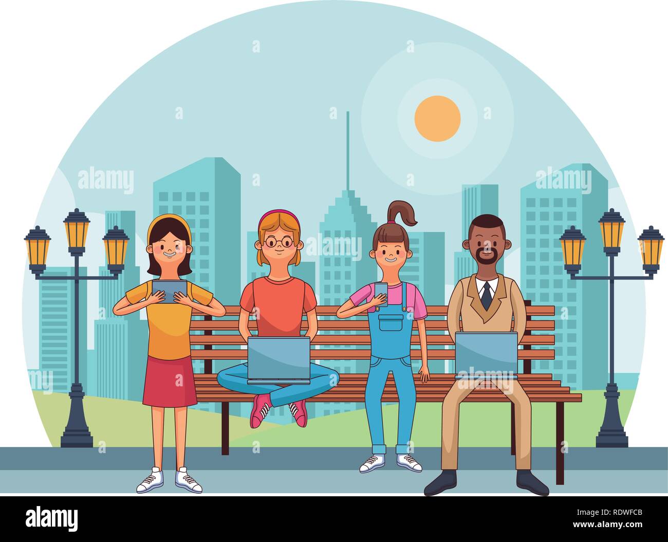 group of friends cartoon Stock Vector Image & Art - Alamy