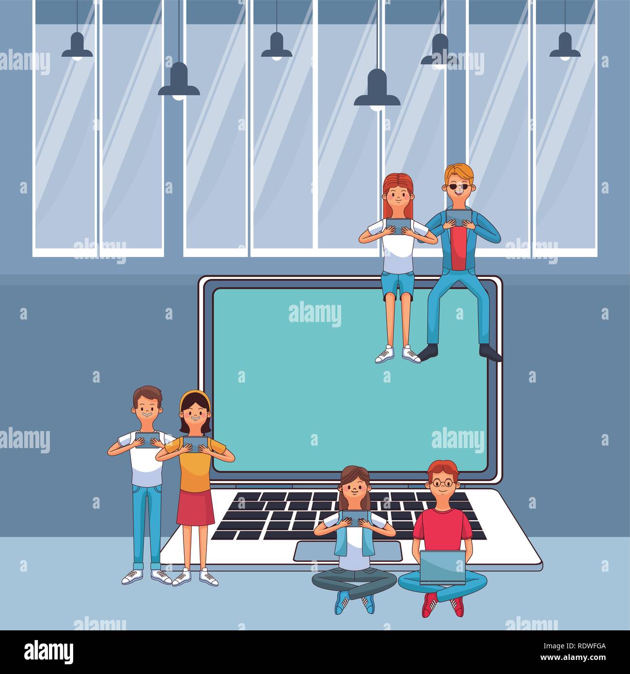 group of friends cartoon Stock Vector Image & Art - Alamy