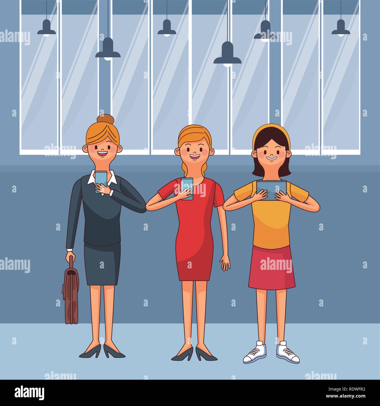 young women cartoon Stock Vector Image & Art - Alamy