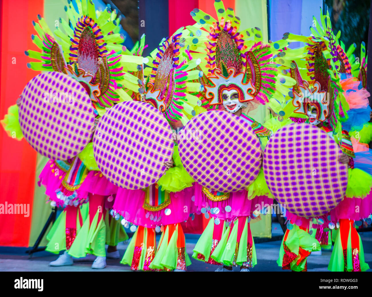 Participants in the Masskara Festival in Bacolod Philippines Stock ...