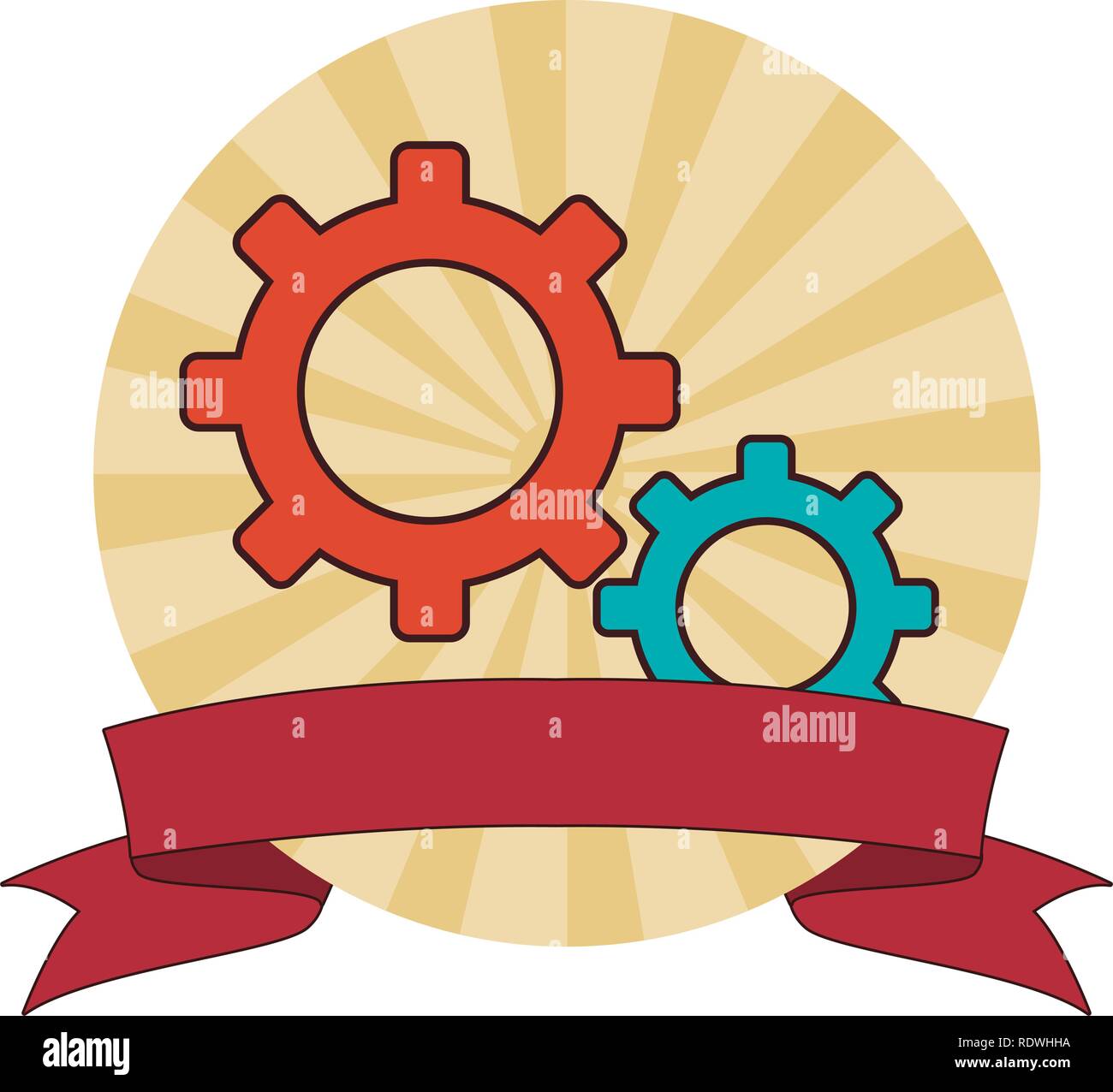 technology gears support cartoon Stock Vector Image & Art - Alamy