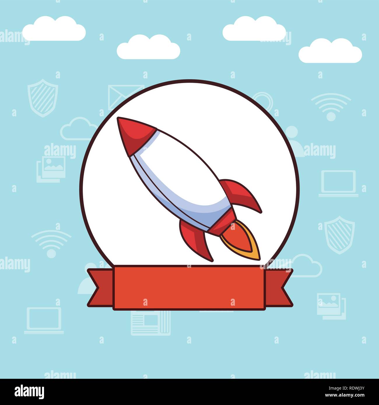 rocket taking off cartoon Stock Vector Image & Art - Alamy
