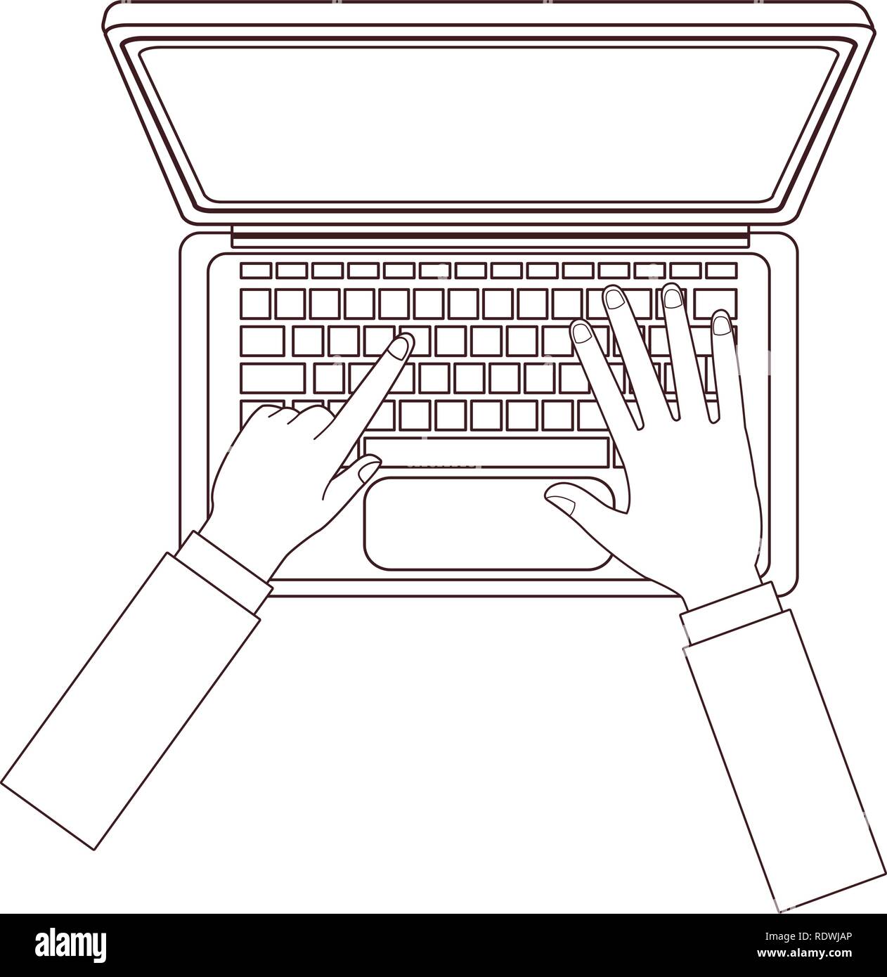 technology laptop cartoon Stock Vector Image & Art - Alamy