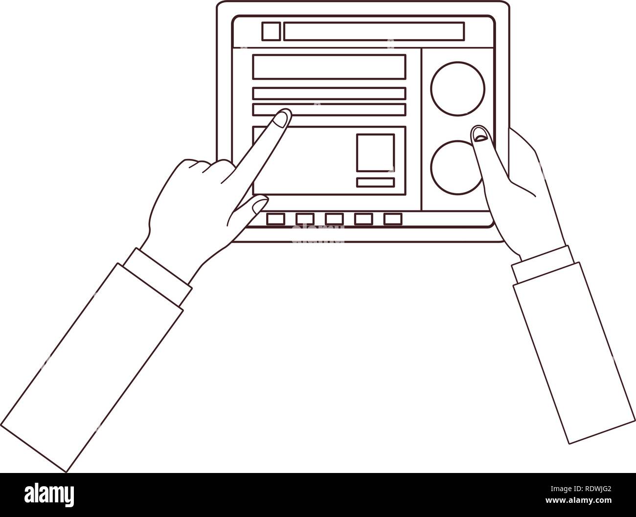 technology tablet cartoon Stock Vector Image & Art - Alamy