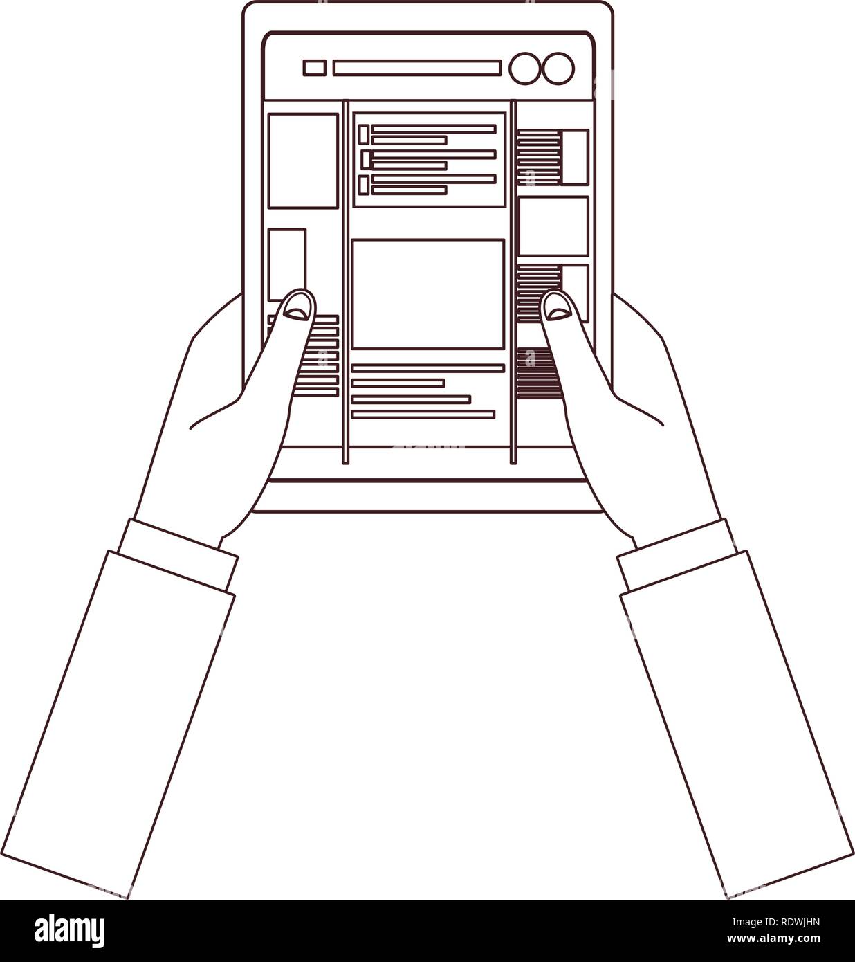 technology tablet cartoon Stock Vector Image & Art - Alamy