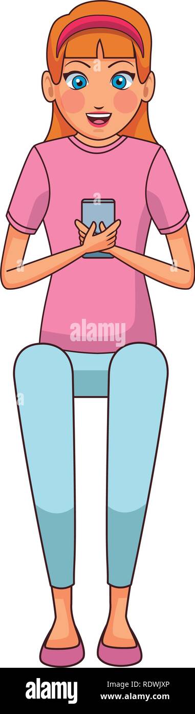 young woman chatting cartoon Stock Vector Image & Art - Alamy