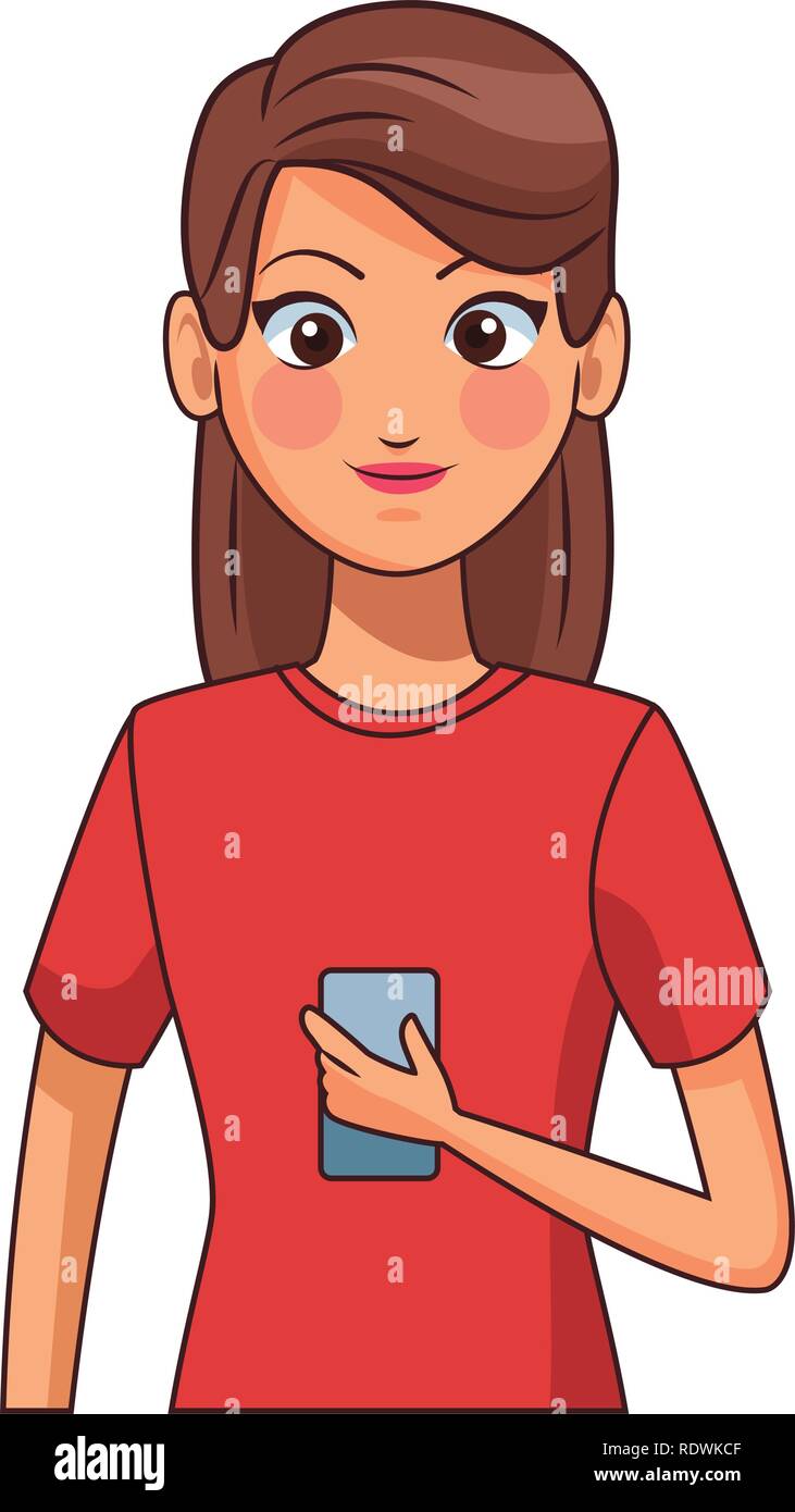 young woman chatting cartoon Stock Vector Image & Art - Alamy