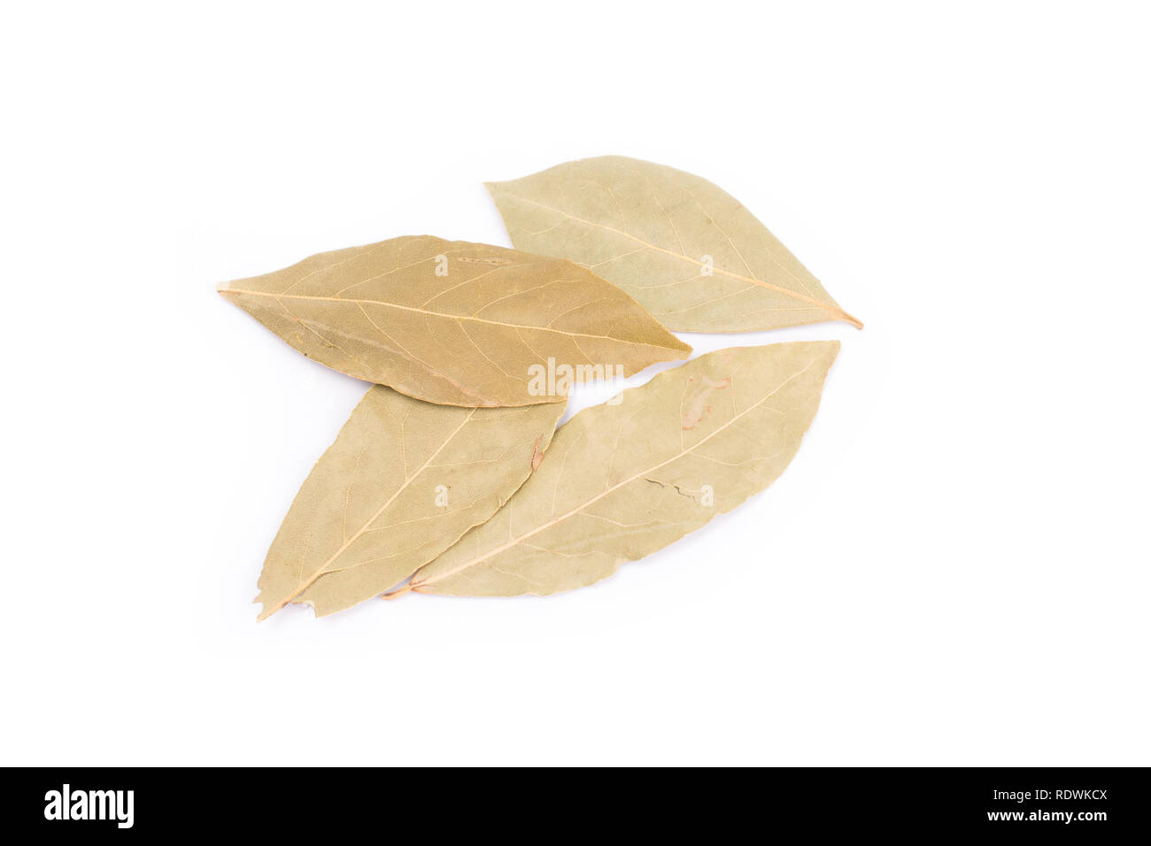 dry bay leaves isolated on white background Stock Photo - Alamy