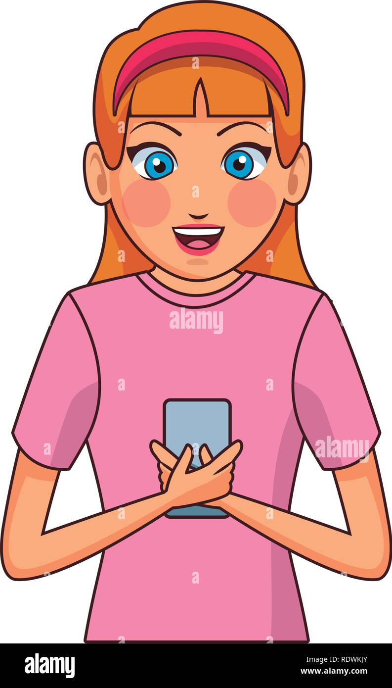 young woman chatting cartoon Stock Vector Image & Art - Alamy