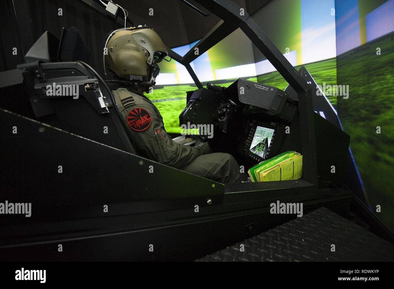 Apache flight simulator Stock Photo - Alamy