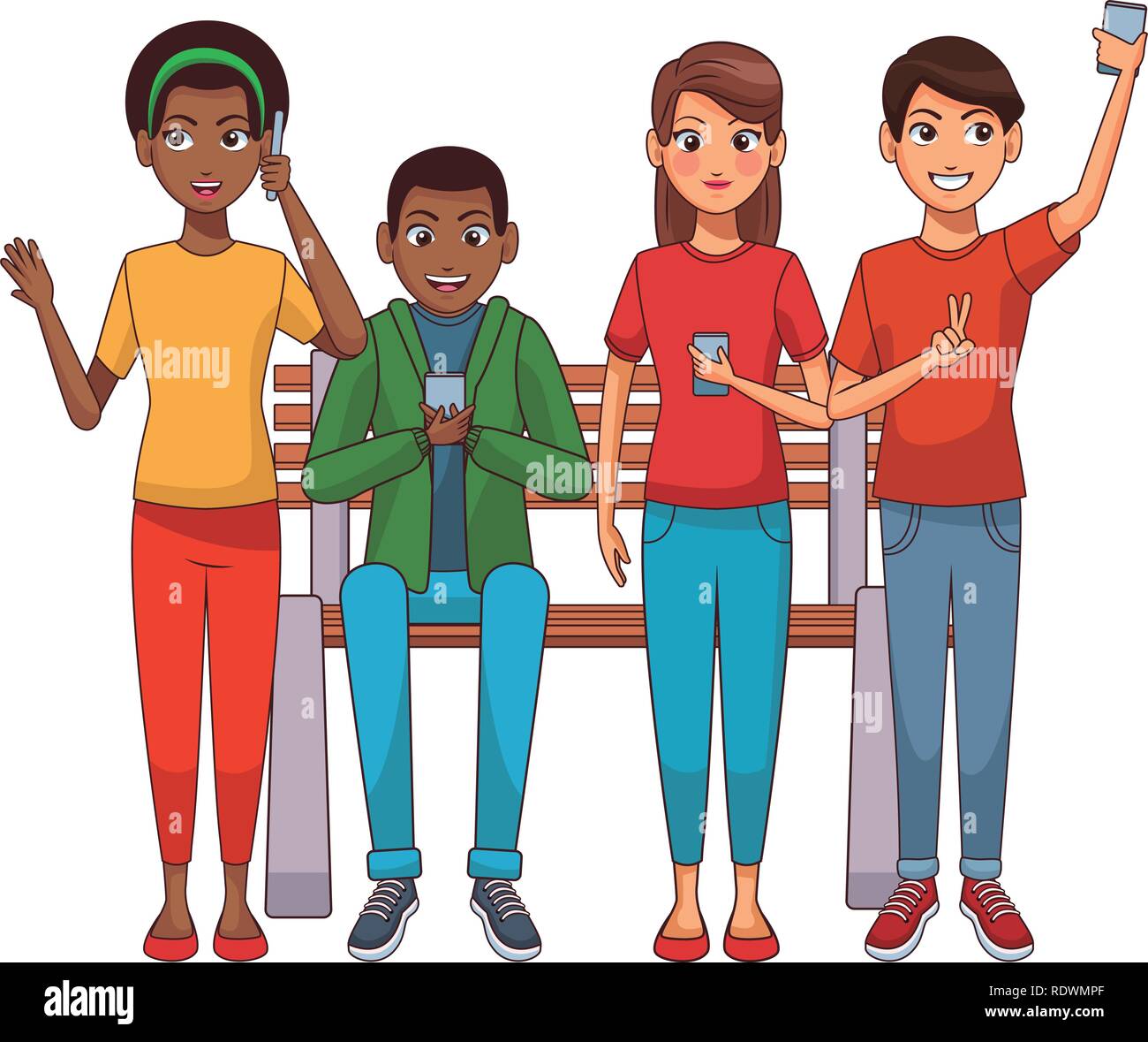 group of friends cartoon Stock Vector Image & Art - Alamy