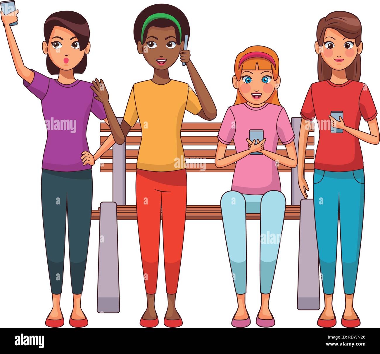 group of friends cartoon Stock Vector Image & Art - Alamy