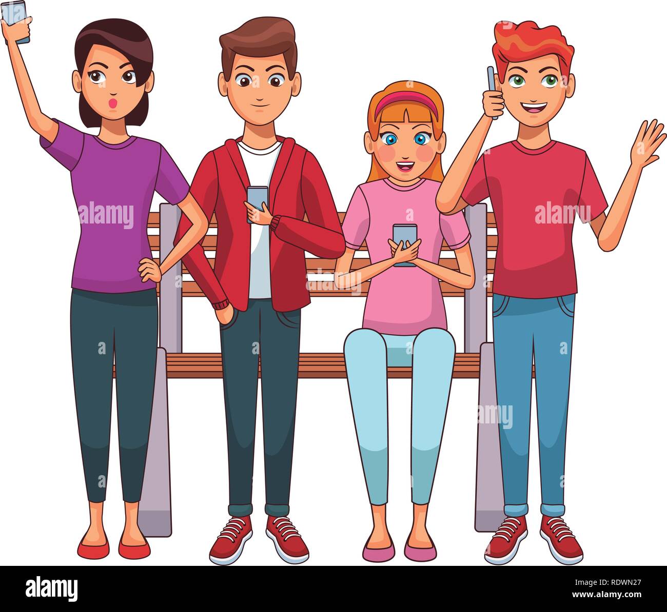 group of friends cartoon Stock Vector Image & Art - Alamy