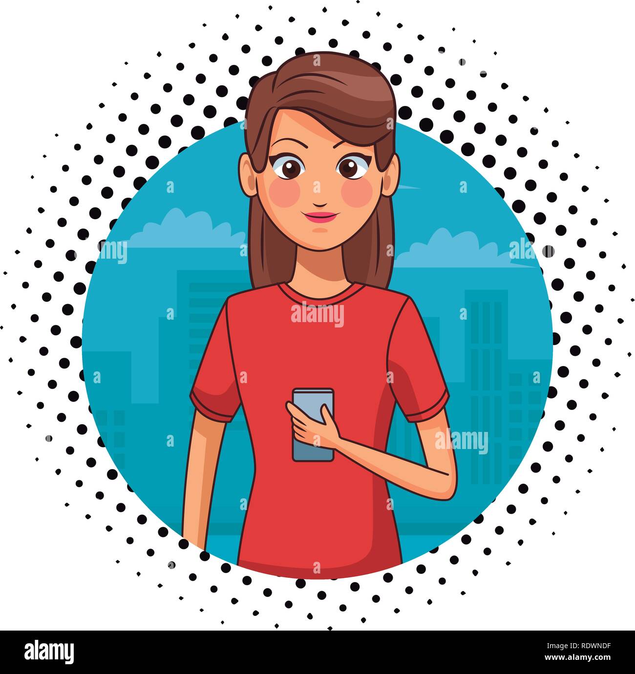 young woman chatting cartoon Stock Vector Image & Art - Alamy