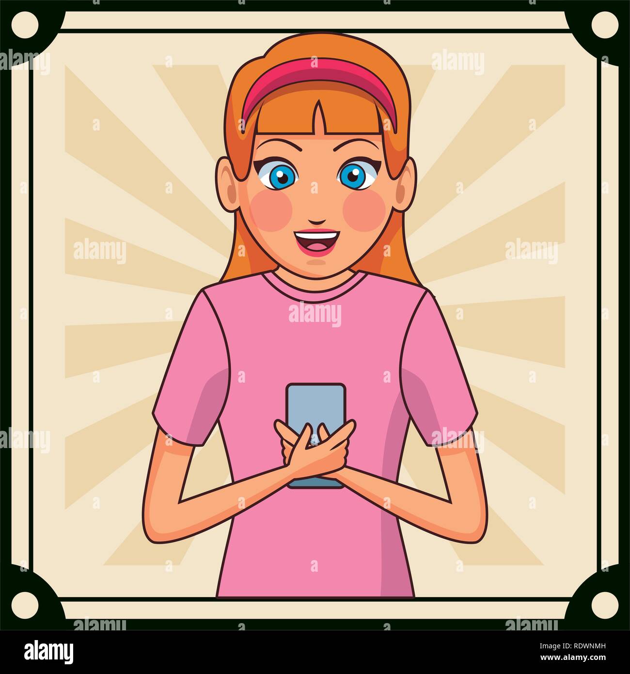 young woman chatting cartoon Stock Vector Image & Art - Alamy