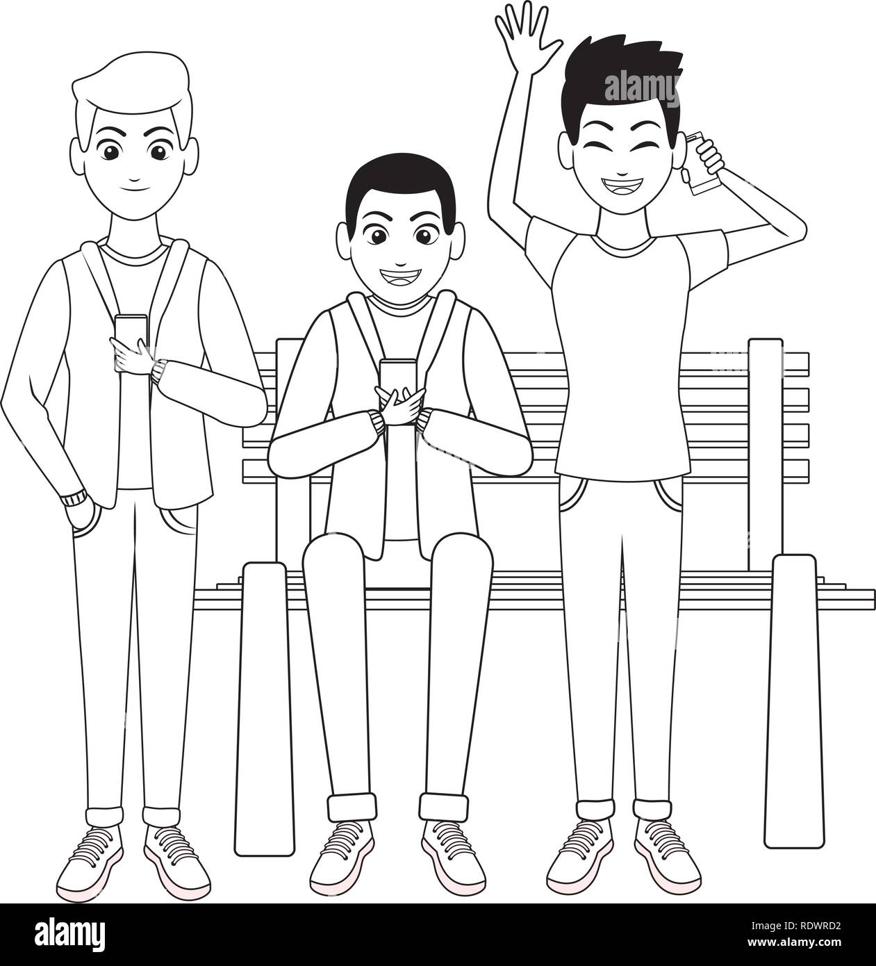 Young men phone call Stock Vector Images - Alamy