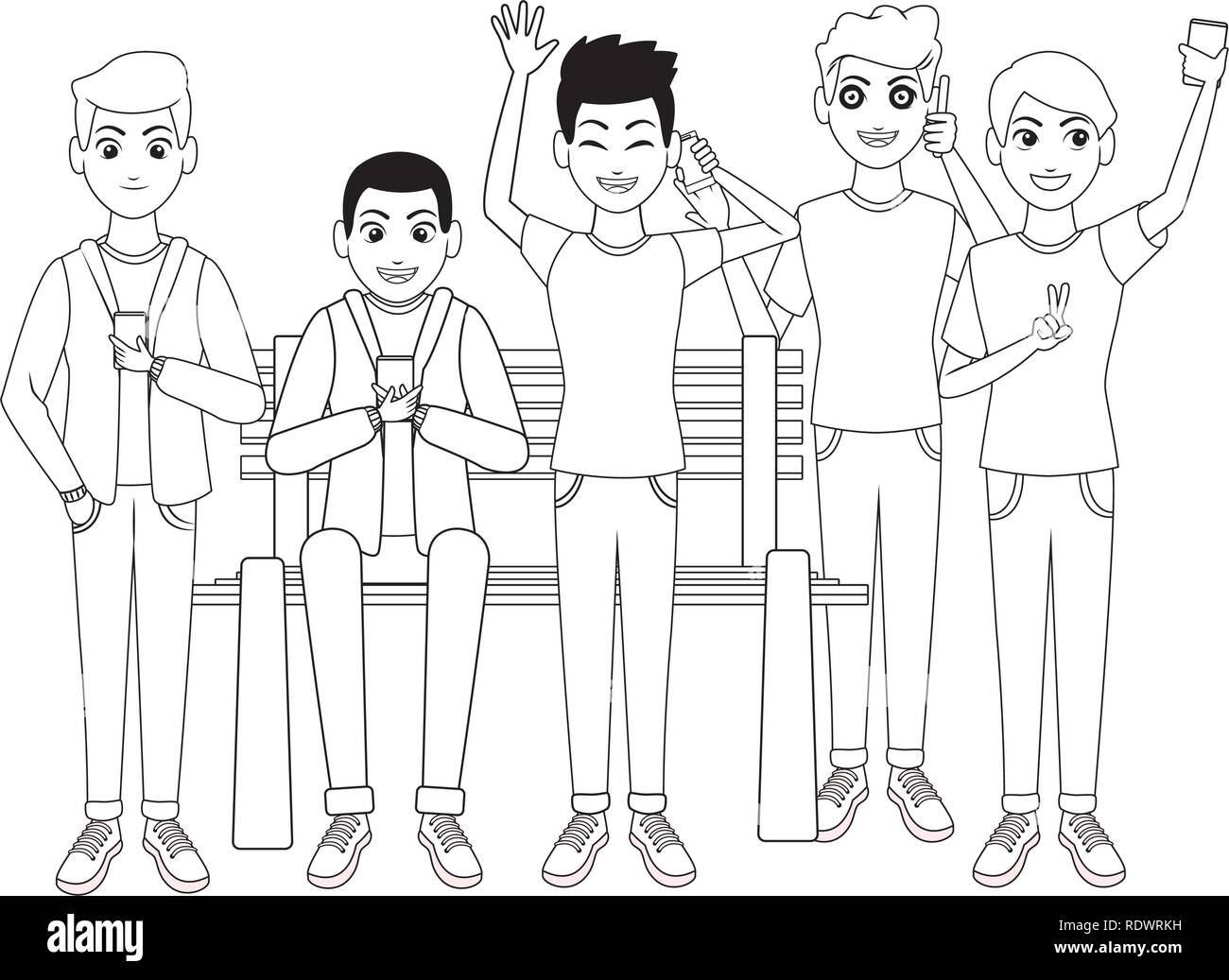 group of friends cartoon Stock Vector Image & Art - Alamy