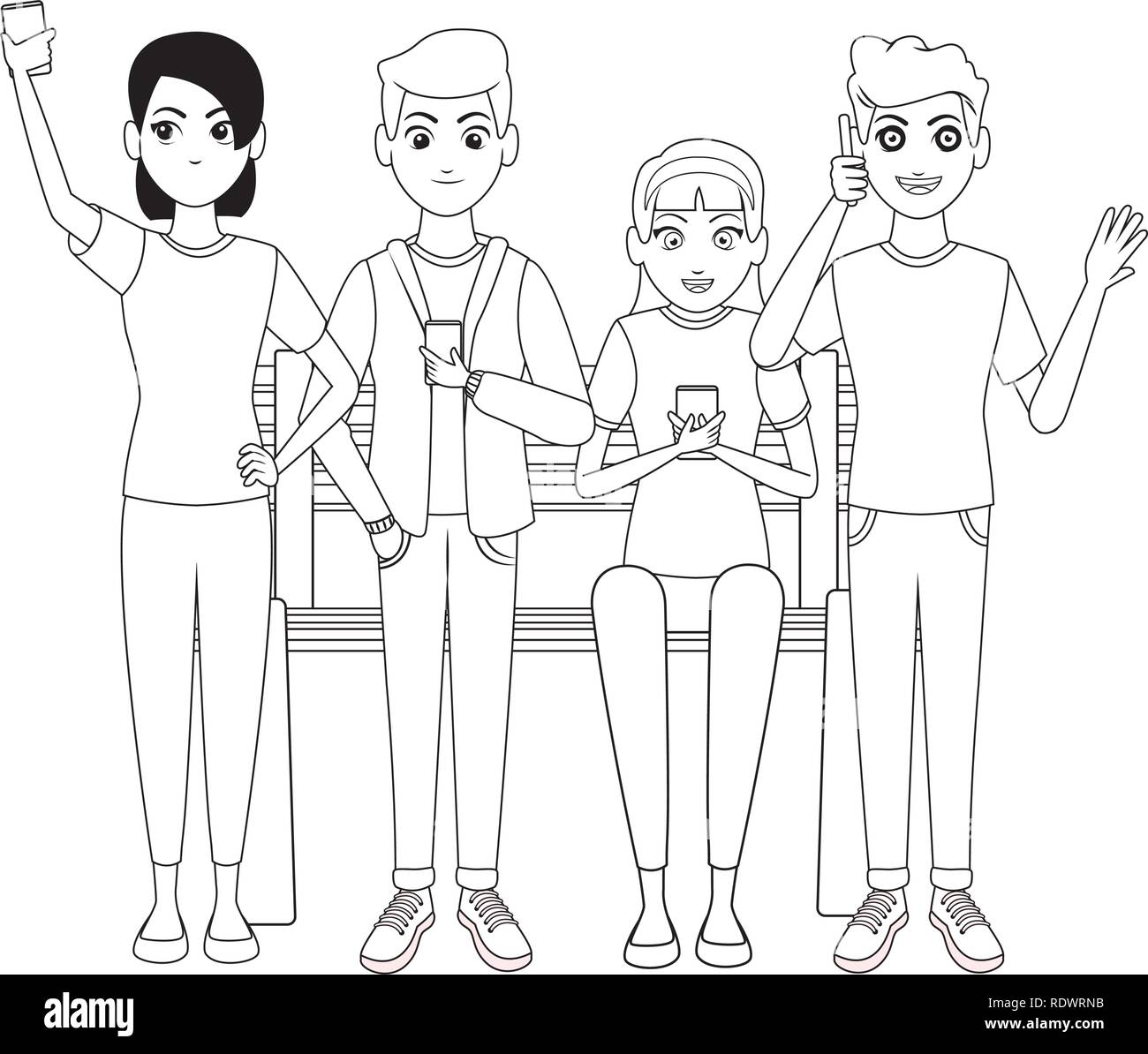 group of friends cartoon Stock Vector Image & Art - Alamy