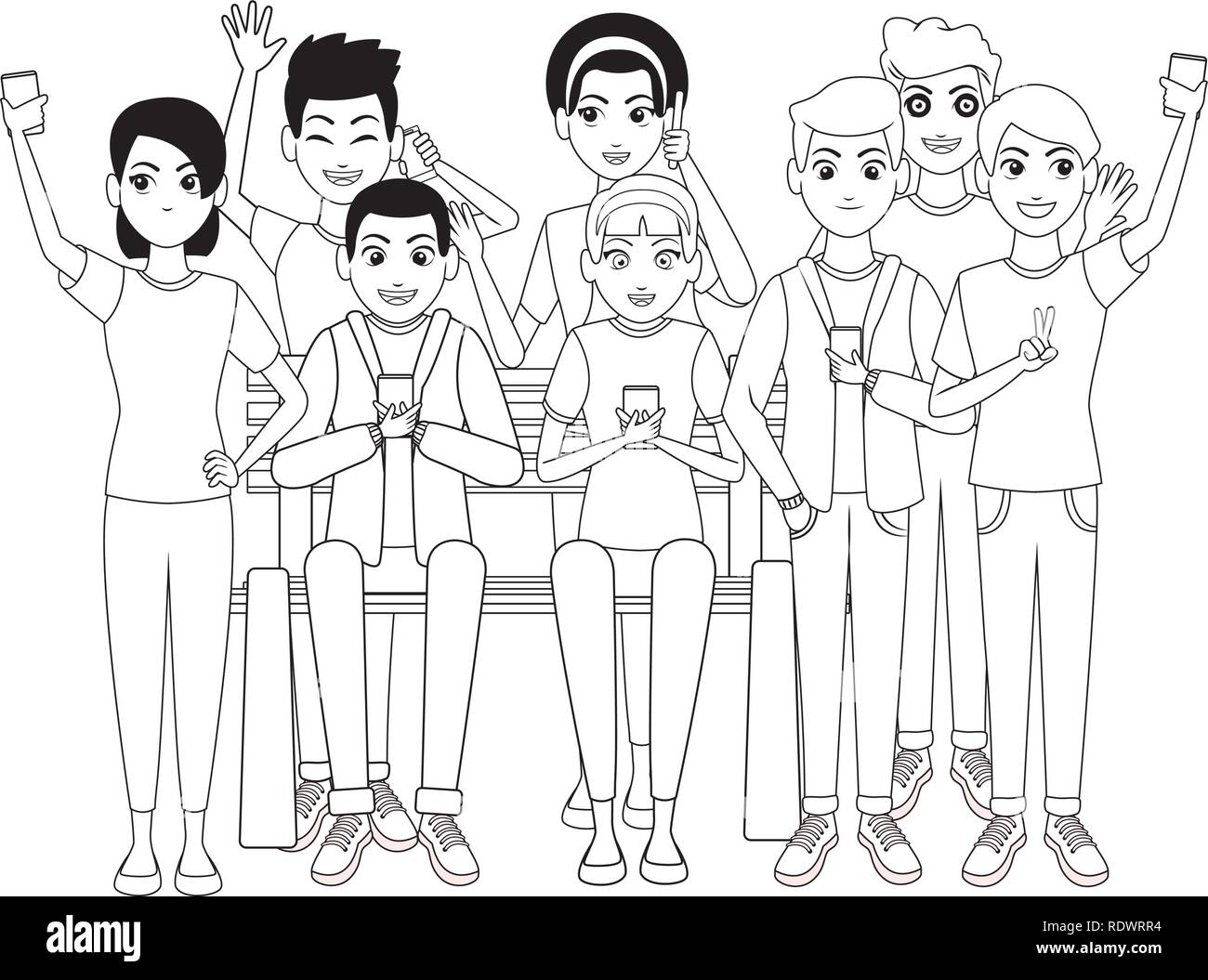 group of friends cartoon Stock Vector Image & Art - Alamy