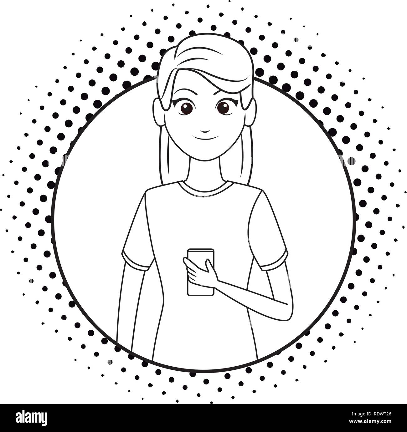 young woman chatting cartoon Stock Vector Image & Art - Alamy
