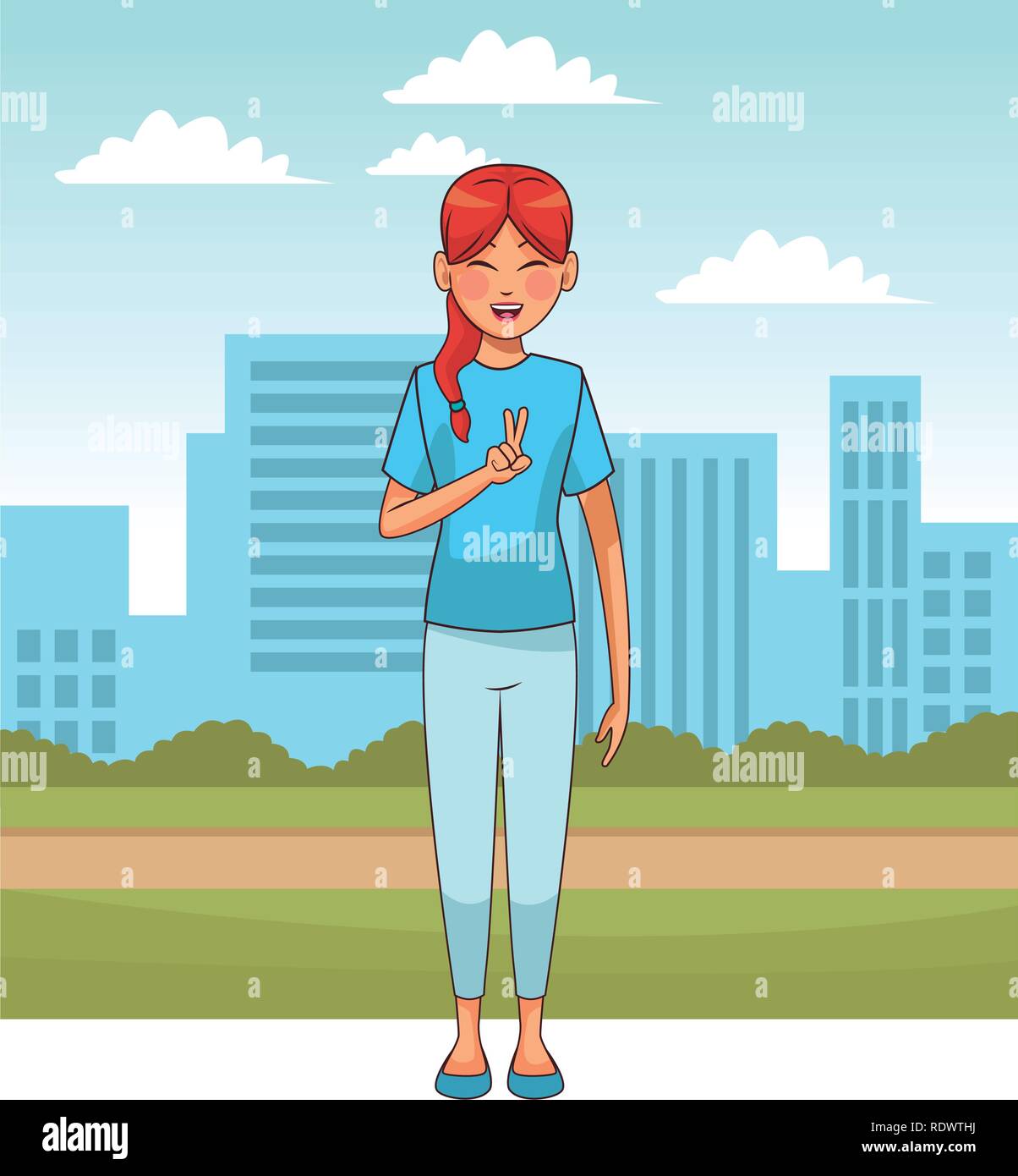 young woman cartoon Stock Vector Image & Art - Alamy